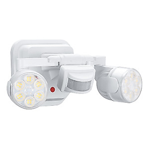 OREiN Motion Sensor Outdoor Lights, 450° Superwide Adjustment Dimmable Dusk to Dawn Flood Lights Outdoor, 5000K/12W (150W Equiv) Motion Lights for Outside LED Security Lights IP65, White (Hardwired)