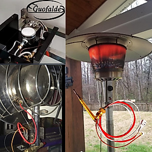 GUOFALDE Outdoor Patio Heater Thermocouple, M8 x 1 End Connection Nuts Thermocouple 410 mm Length M6 x 0.75 Head Thread