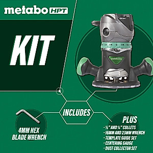 Metabo HPT Router | Fixed Base | 11 Amp Motor | 2-1/4 Peak HP | Variable Speed | M12VC