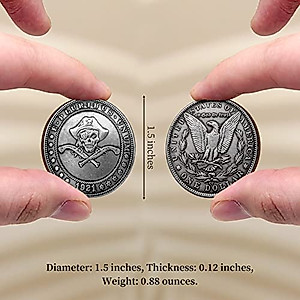 Hobo Coin Hobo Nickel Coins Skull Challenge Coin Art Vagrant Coin Collectible Commemorative Coins Antique Silver Plated Collection Lucky Gift (Skull-3)