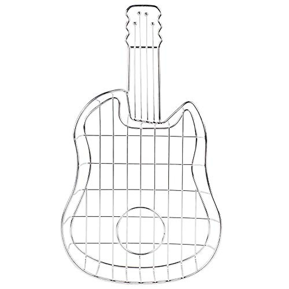 G.E.T. 4-81929 Guitar Serving Basket with One Sauce Cup Holder, Stainless Steel, Sauce Cup Sold Separately