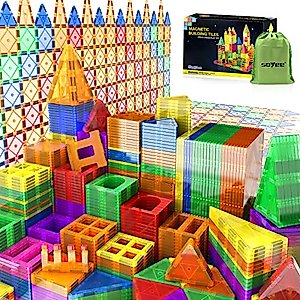 Compatible Magnetic Tiles Building Blocks STEM Toys for 3+ Year Old Boys and Girls Montessori Toys Toddler Kids Gifts Learning by Playing Activities - 102pcs Advanced Set