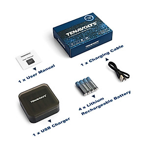 TENAVOLTS 1.5V AA Lithium Rechargeable Battery, 1.8h Fast Charge, USB Charger, Constant Output at 1.5V, 2775 mWh, 4 Count with Charger