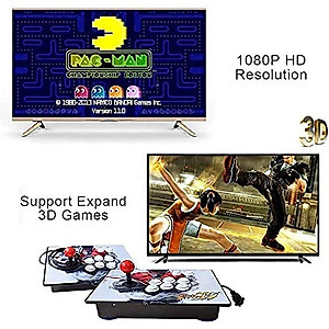 XFUNY. Arcade Game Console 1080P 3D & 2D Games 8000 in 1 Pandora's Box 3D 2 Players Arcade Machine with Arcade Joystick Support Expand Games 8000+ for PC / Laptop / TV / PS3 (A)