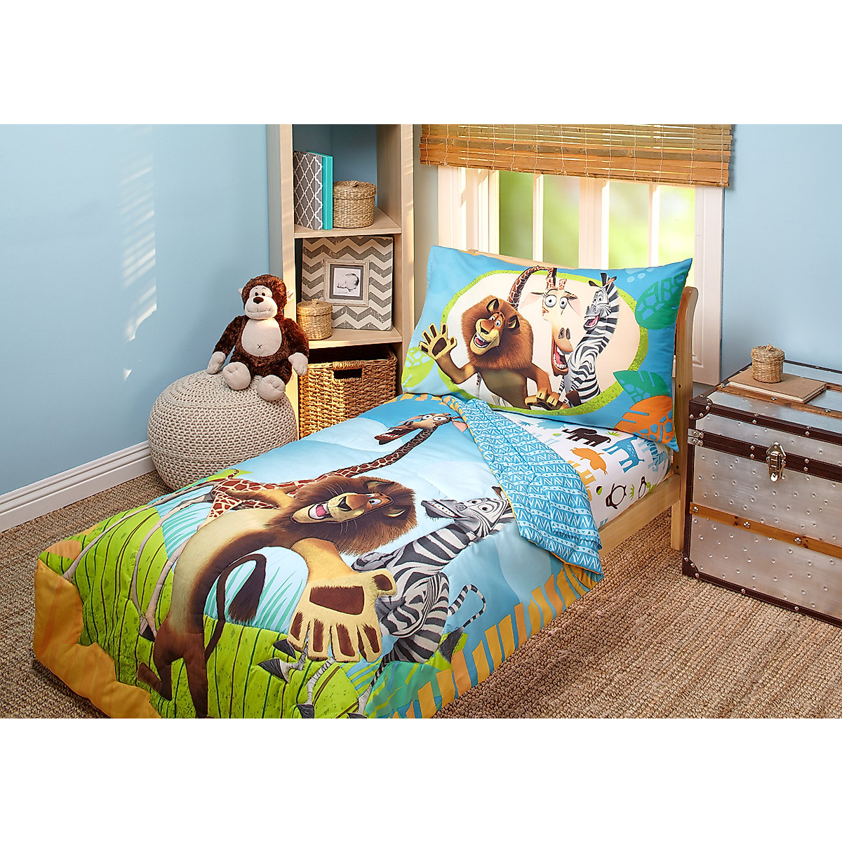 Disney DreamWorks Animation Madagascar Behold My Mane 4 Piece Toddler Bedding Set, Toddler, 1 Count (Pack of 1)