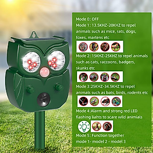 2Pcs Ultrasonic Animal Repellent Outdoor Solar Animal Repeller with Motion Sensor Cat Repellent Outdoor Waterproof to Scare Raccoon Fox Rabbit Deer Squirrel Skunk Repellent for Yard Garden (NO.3)