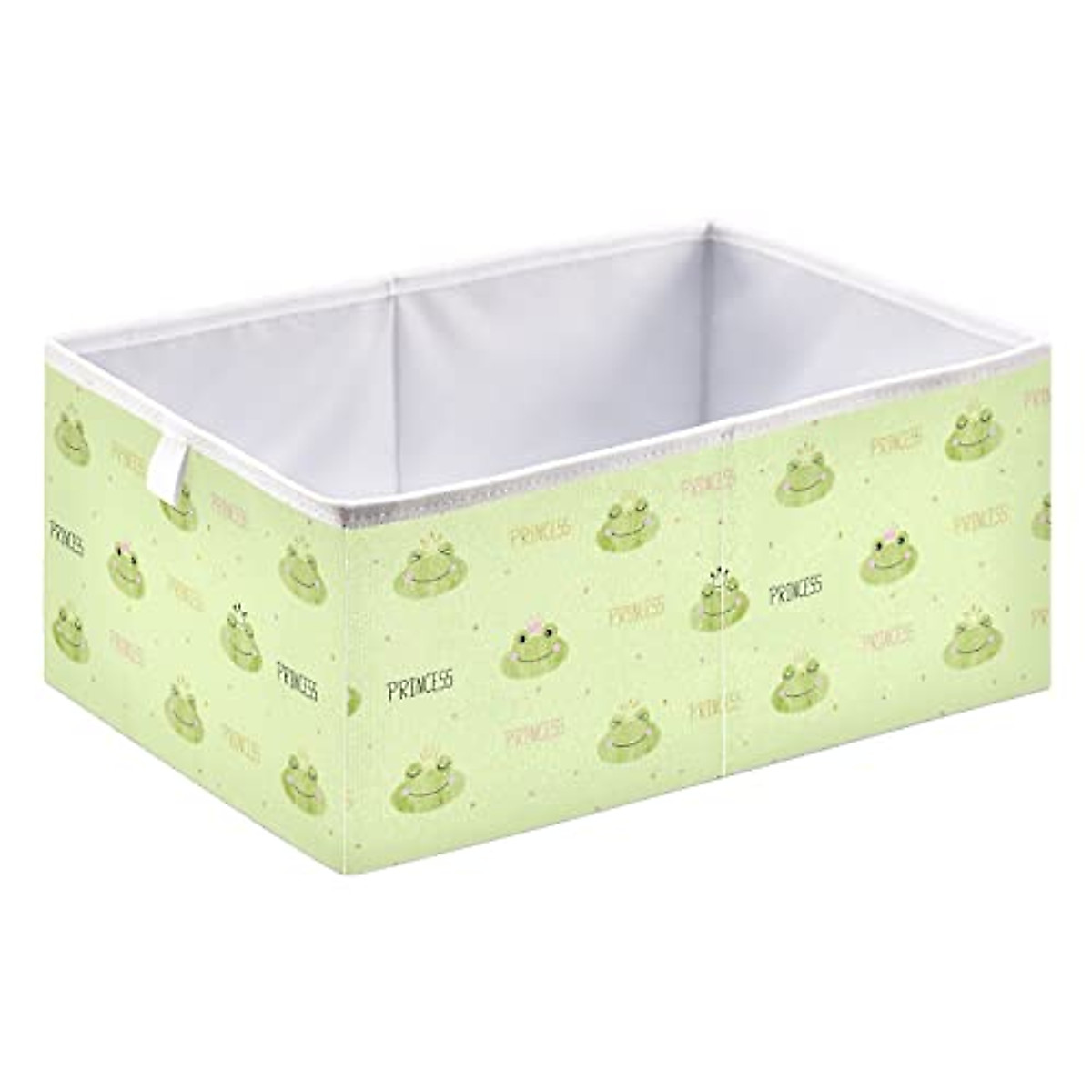 JIPONI Cute Princess Frogs Foldable Storage Basket Bin, Storage Cube Box Organizers for Toys, Clothes, Closet, Shelves 11x11x11 In