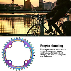 VGEBY Bike Chainring 104BCD Mountain Bike Positive Negative Tooth Disc Chain Wheel Chainring Colorful Plating Color(38T)