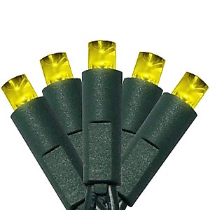 yongzhenlite UL Listed 50 Count 5MM Wide Angle Led Christmas Lights Set,Outdoor Mini Led String Lights for Garden Patio Trees Lighting Decorations,17 Feet Green Wire (Yellow Color)