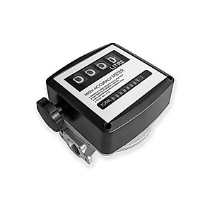 Flow Meter Flowmeter FM-120 4 Digital Gasoline Fuel Petrol Oil Flow Meter 20-120L/Min Four Digital for Fuel Oil Flow Meter Counter High Stability and Convenient Operation