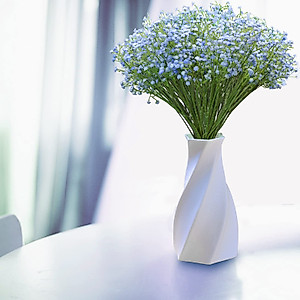 JIFTOK Babys Breath Artificial Flowers, 12 Pcs Fake Flowers Gypsophila Bouquet Fall Flowers Artificial for Decoration, Real Touch Silk Flower for Wedding Christmas DIY Party Home Garden Office(Blue)