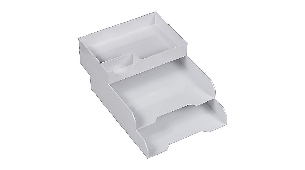 Stackable Desktop Trays in White for Office Organization | JAM Paper
