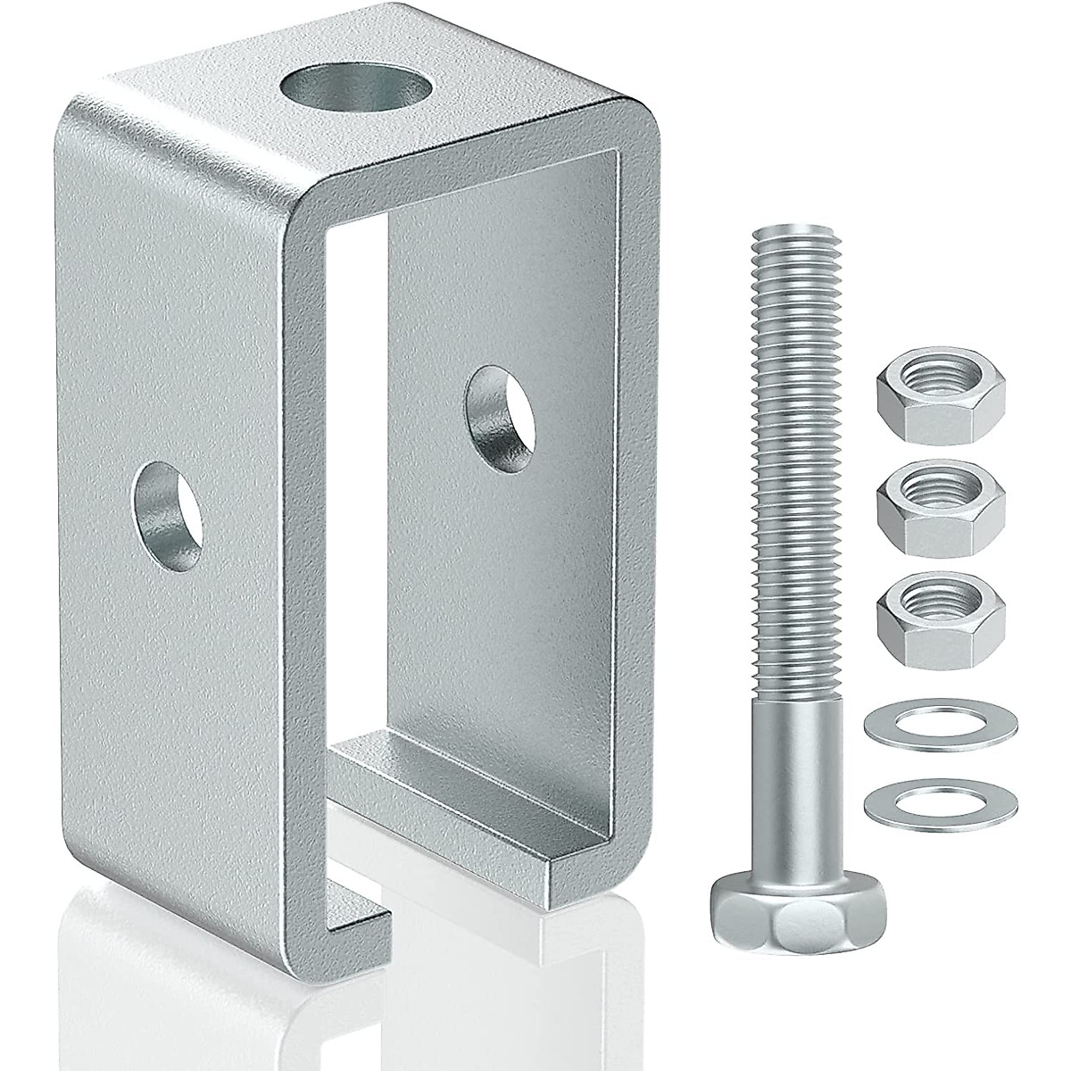 8 Pack Channel Trolley Track Support Hanger Bracket for All 1-5/8" Strut Channel,Heavy-Duty Steel Support Bracket,Trolley Strut Hangers w/Bolt &Nut for Punching Bag,Electric Hoist &Rolling Door