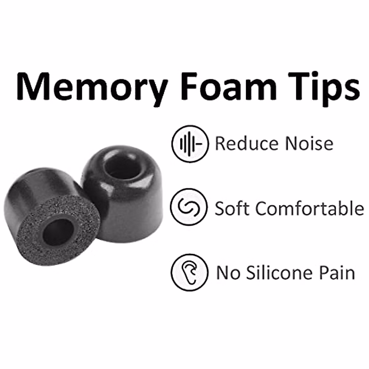 A-Focus [8 Pairs] WF-1000XM5 WF-1000XM4 Ear Hooks Tips 【 Memory Foam & Silicone 】 Soft Replacement Comfortable Earbud Tips Wingtip Compatible with Sony WF-C700N WF-C500, 23515H