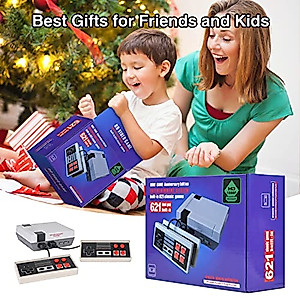 Feliexez Retro Game Console, Game Console Emulator with 621 Built-in Old Games, 1080P Video Gaming Console HDMI Output, 8-Bit Plug and Play Video Game System for TV, for Adults, Kids Family as Gift