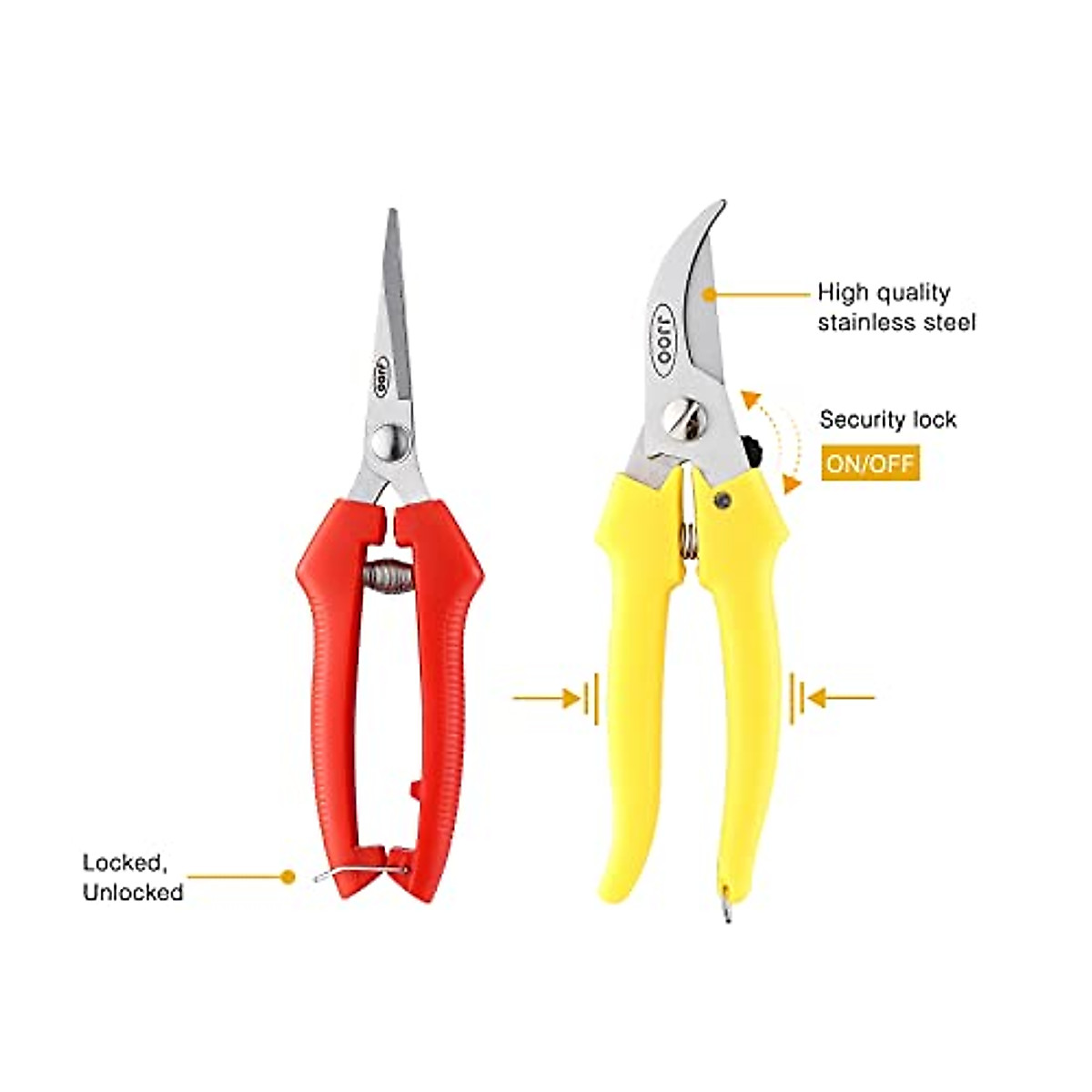 4 PCS Garden Shears, Stainless Steel Garden Scissors With PP Handle, Heavy Duty Hand Garden Clippers, Pruning Shears for flowers, plant, Floral and Bonsai