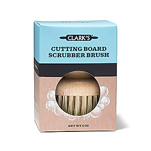 CLARK'S Cutting Board Oil Scrub Brush - Round Wood Applicator for Food Grade Mineral Oil and Wax on Wooden Bamboo, Cast Iron, and Utensils – USA Maple Construction – Kitchen Countertops Food Safe