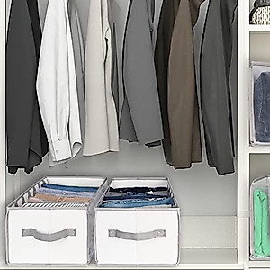 Univivi Extra Large Wardrobe Clothes Organizer Closet Organizer Portable Pants Sweaters Organizer for Closet,T-Shirt, Underwear, Upgraded 7 Grids Jeans Hoddie Organizer Clothes Organizer - Set of 4