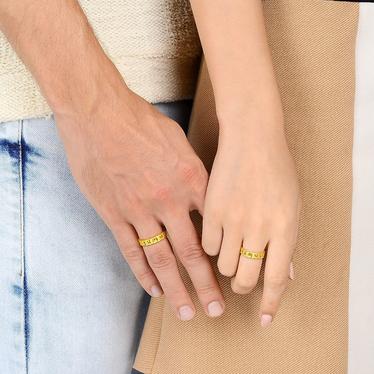 CHOW SANG SANG Cultural Blessings Daily Bliss 999.9 24K Gold Price-by-Weight Gold Buddhist Mantra Om Mani Padme Hum Gold Ring for Women 83215R (Our Size 13 / US Size 6)