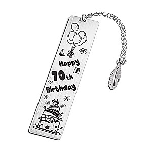 Stainless Steel Bookmark for Book Lover for Kids Girls Women Men Book Marks Happy 70th Birthday Christmas Gift