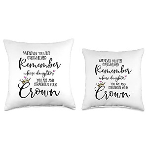 Wild Honey Collections Remember Whose Daughter You are and Straighten Your Crown Throw Pillow, 16x16, Multicolor
