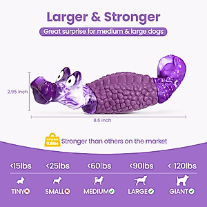 HGB Squeaky Dog Toys for Aggressive Chewers, Tough Indestructible Dog Chew Toys for Large Medium Dogs, Interactive Dog Toys to Keep Them Busy, Heavy Duty Dog Toys for Boredom, Bacon Flavor