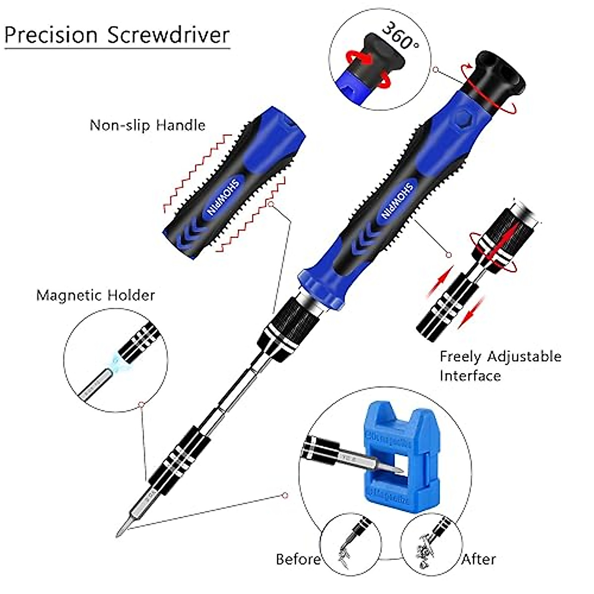 Precision Screwdriver Set, 140 in 1 Computer Repair kit With 120 Screwdriver Bits, Electronics Tool kit With Magnetic Repair Tool, Compatible for Laptop, PC, iPhone, MacBook, Xbox, Game Console Repair