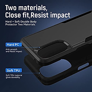 Warsia for Moto G 5G 2022 Case,Motorola G 5G 2022 Case with Screen Protector[Military Grade Drop Tested] Heavy-Duty Tough Rugged Shockproof Protective Case for Motorola Moto G 5G 2022, Black