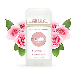 HUMBLE BRANDS Aluminum-Free Deodorant, Vegan and Cruelty- free, Formulated for Sensitive Skin, Moroccan Rose, 2.5 Ounce (Pack of 1)