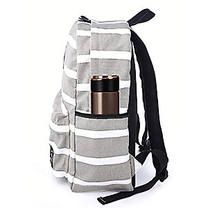 MoreChic Causal Canvas Stripe Backpack Travel Daypack Backpacks For Teen Girls Women