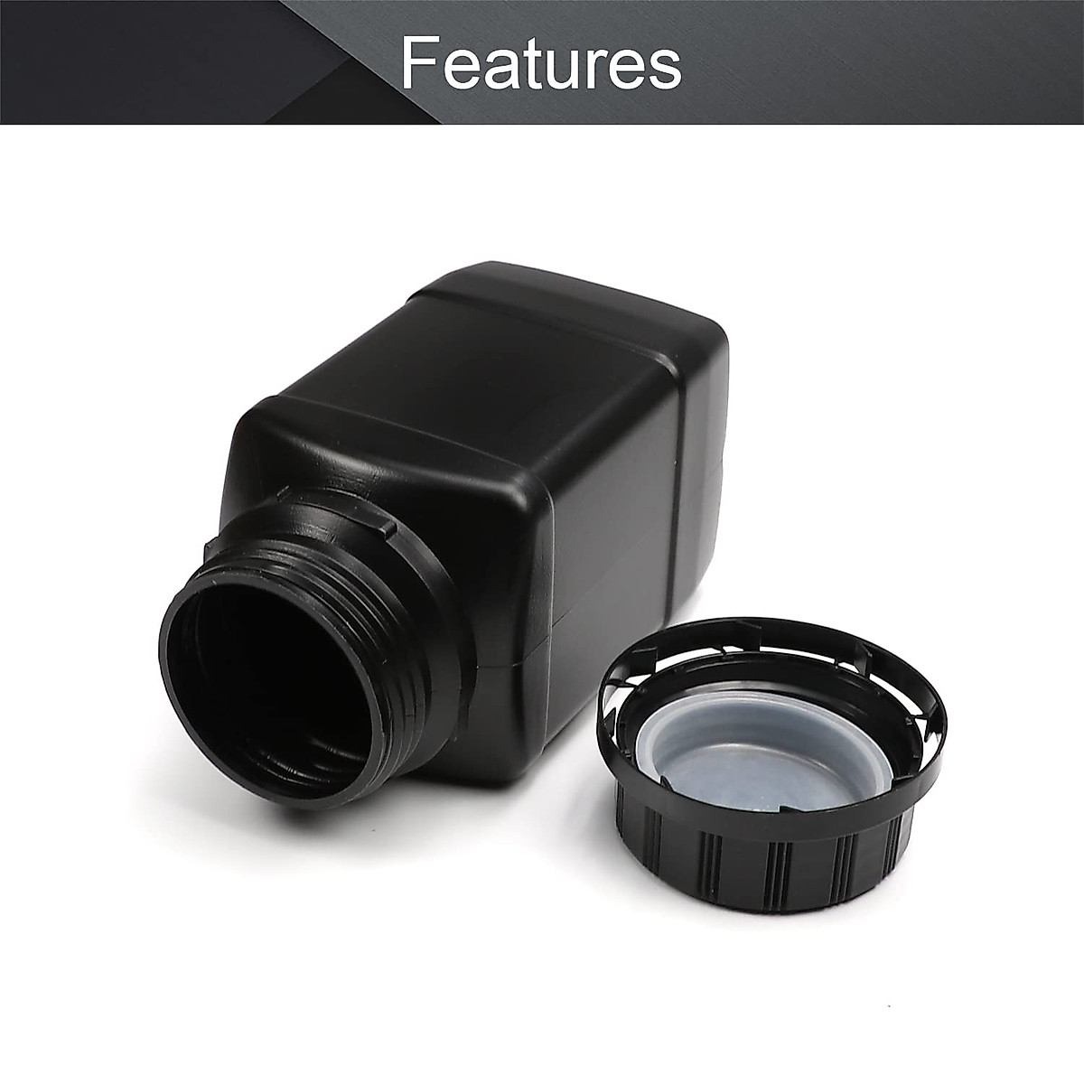 Othmro 250ml/8.45oz Plastic Lab Chemical Reagent Bottles,5pcs 40mmx115mm(IDxH) Square Wide Mouth Liquid/Solid Sample Storage Container Sealing Bottles Black with Anti-Theft Cap