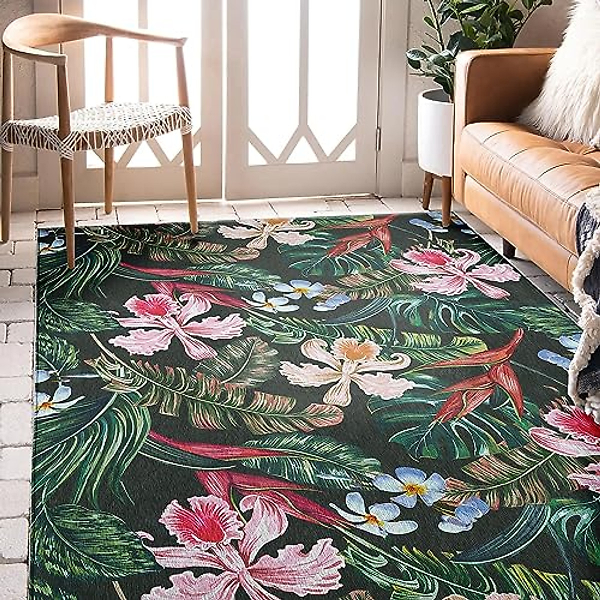 Dalyn Rugs Indoor/Outdoor Tropics TC6 Black Washable 8' x 10' Rug