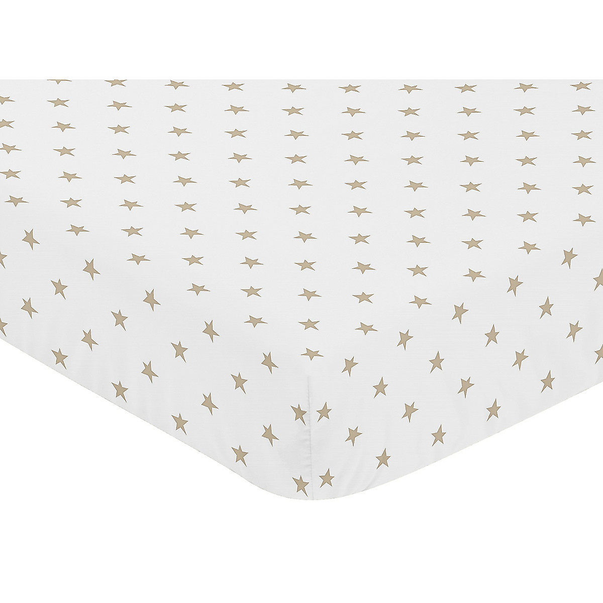 Gold and White Star Baby or Toddler Fitted Crib Sheet for Celestial Collection by Sweet Jojo Designs