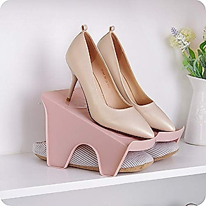 LKH Shoe Slots Space Saver ▏Closets Shoe Organizer | Shoe Slots Organizer ▏ Shoe Storage | Shoe Slots ▏8 Pcs Pack (Color : Pink)