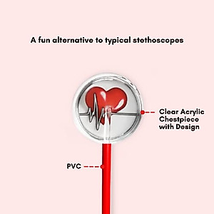 Perfect For Doctors and Nurses, Red Stethoscope, Heart on Diaphragm