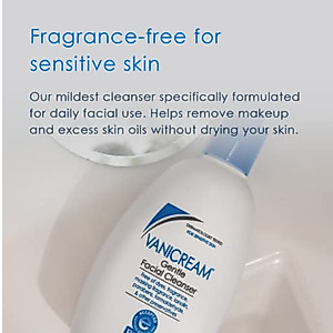 Vanicream Gentle Facial Cleanser with Pump Dispenser - 8 fl oz - Formulated Without Common Irritants for Those with Sensitive Skin