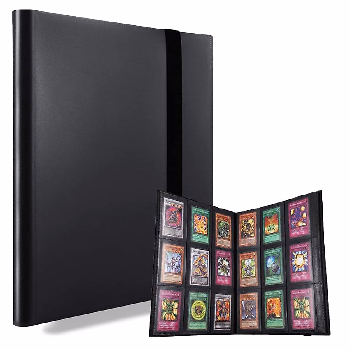 AITIME Sport Fans Gaming Card Collection Binder, 360 Side Loading Trading Card Collection Book MTG Yugioh Cards Protection Holder Playing Cards and Coupons Protector Storage Book (Black)
