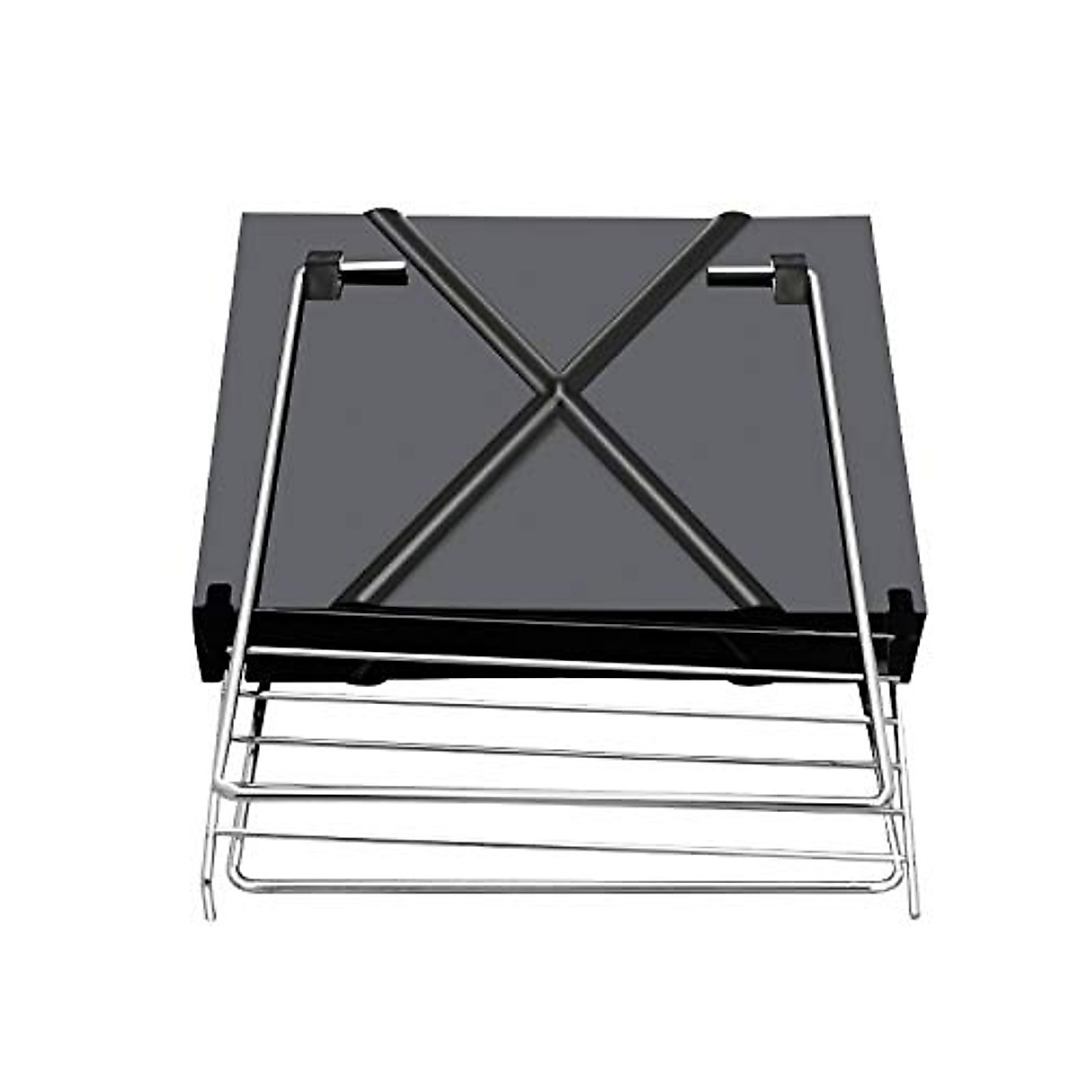 ZRSL Barbecue for Garden Party, Small Portable Picnic Grill, Fire Pit BBQ Silver Chrome Cooking Net Fire Pits for Garden Suitable for Garden, Terrace, Camping.