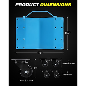 GARVEE Car Dolly Set of 4 with 8000 lbs Capacity, Manganese Steel Heavy Duty Car Mover Wheel Dollies with Antiskid Plate & 360 Degree Rotatable Wheel, 16"*13", Blue