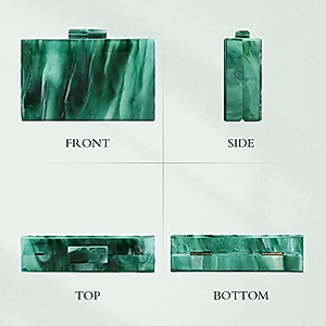 Malachite Green Acrylic Evening Bag Unique Square Bag Cocktail Wedding Party for Women Dress Purse Evening Clutch (Dark green)