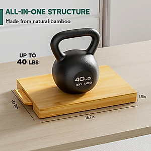 Yumkfoi Bamboo Appliance Slider, Sliding Tray for Coffee Maker, Coffee Maker Slider Tray for Counter with Rolling Wheels for Blender, Toaster, Coffee Pot, Air Fryer (10.8"W x 15.7"D)