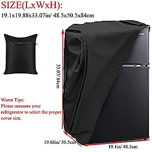 UCARE Mini Refrigerator Dust Cover Compatible with Midea WHD-113FSS1 Refrigerators, 420D Oxford Fabric Waterproof Dustproof Mini Fridge Freezer Cover Protector Refrigerator Covers