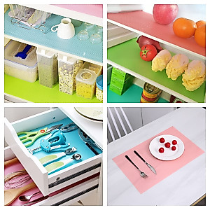 6 Pcs Refrigerator/Shelf Liner Refrigerator mats Cabinet Liner Shelf Liners for Kitchen cabinets Refrigerator Shelf Liners for Glass Shelves Plastic Shelf/Drawer Liner