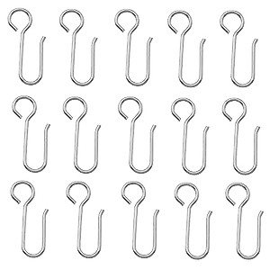 AXLIZER 80PCS S-Shaped Metal Curtain Track Hooks, Curtain Wire Hooks, Pin-On Drapery Hooks, Ceiling Curtain Hooks