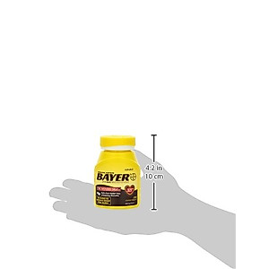 Genuine Bayer Aspirin 325mg Coated Tablets, Pain Reliever and Fever Reducer, 200 Count