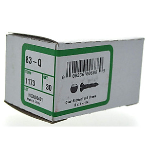 Hillman 1173 Brass Oval Head Slotted Wood Screw 8 x 1 1/4 in. 30-Pack