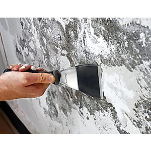 ROLLINGDOG 3 Inch Pole Scraper - Stainless Steel Bent Blade With Anti-Slip Rubber Handle, Heavy Duty Paint Remover Scraper Tool