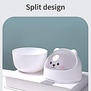 Mini Desk Trash Can, Cute Bear Shape Trash Can, Wastebasket 4 L Capacity Cartoon Desktop Trash Can with Lid Garbage Container Bin Small Garbage can with for Bathroom Kitchen Office Dorm