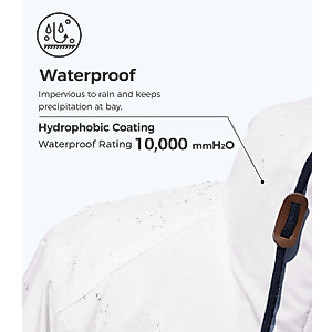 wantdo Women's Waterproof Snowboarding Jacket Hooded Fleece Winter Coats Outwear White M