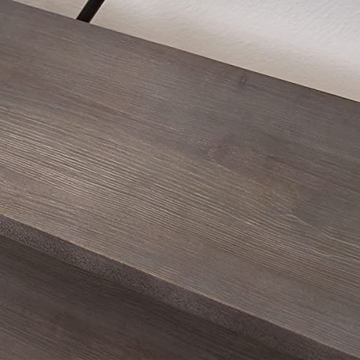 IBF Solid Wood Bookshelf, 4 Tier Natural Real Wood Bookcase, Modern Rustic Industrial Open Book Shelf, Tall Farmhouse Wooden Etagere Bookcase for Office Living Room Bedroom, Distressed Grey and Black